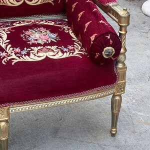 Vintage Embroidered Red and Gold Soda With Pillows - Etsy