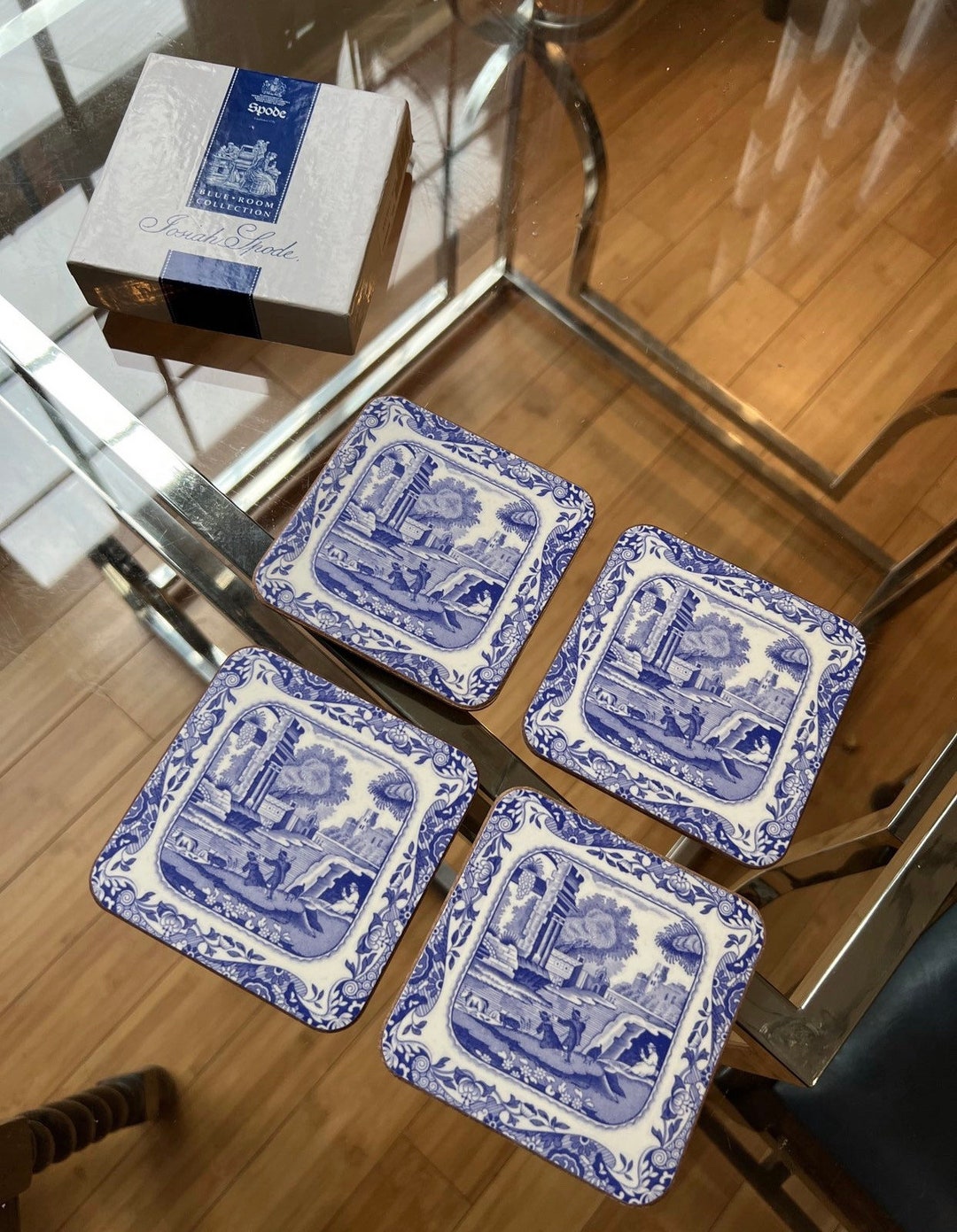Spode Set of Four Blue and White Italian Coasters - Etsy
