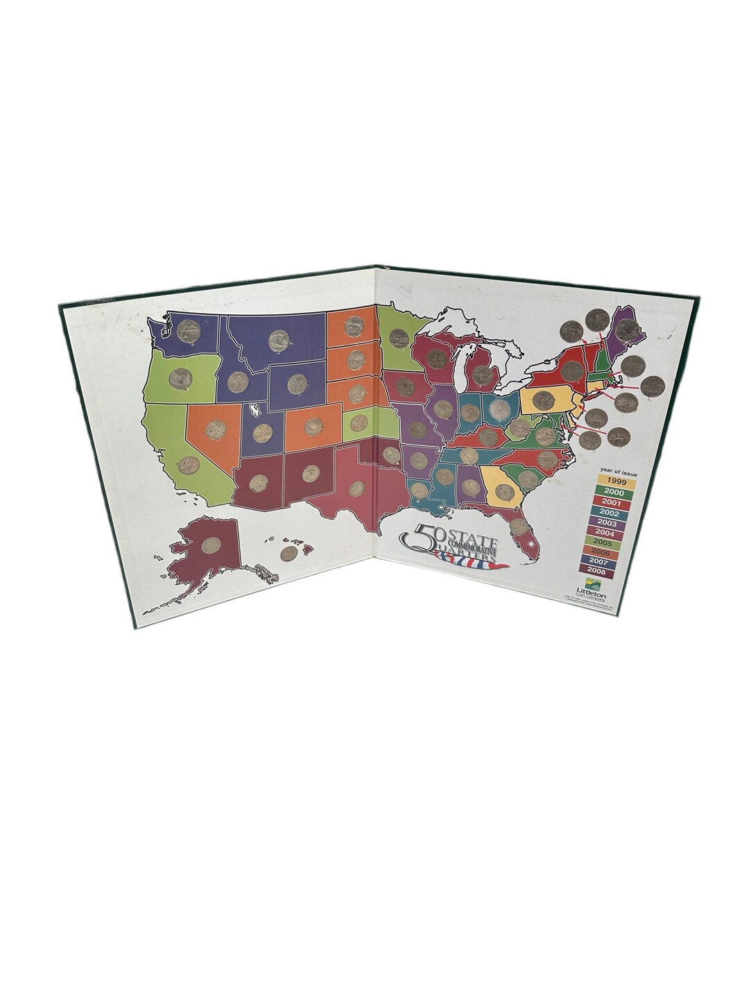Vintage United States Quarter Map - Etsy