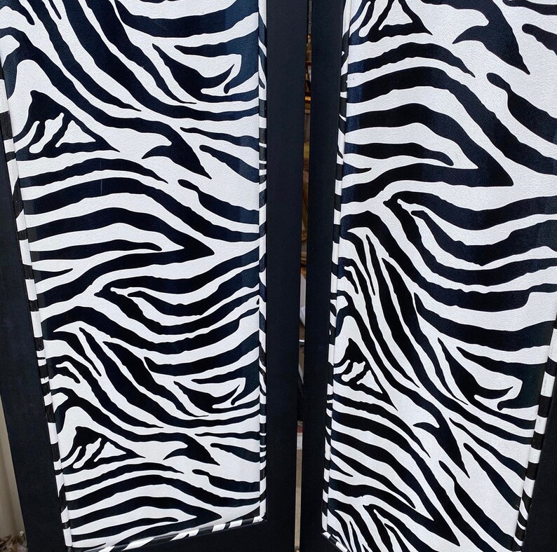 1990s Chinese Zebra Leather Upholstered Folding Screen - Etsy
