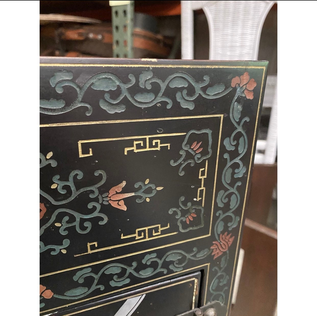 Greek Key Asian Side Table With Secret Compartments - Etsy
