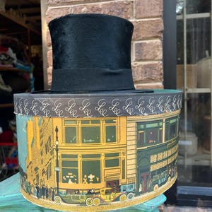 Vintage Top Hat and Box - Etsy