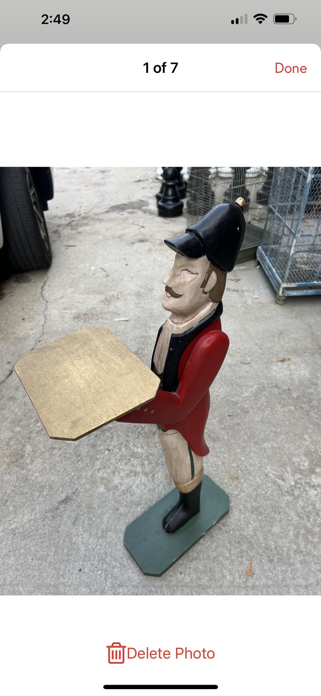 Vintage Wooden Butler Statue - Etsy