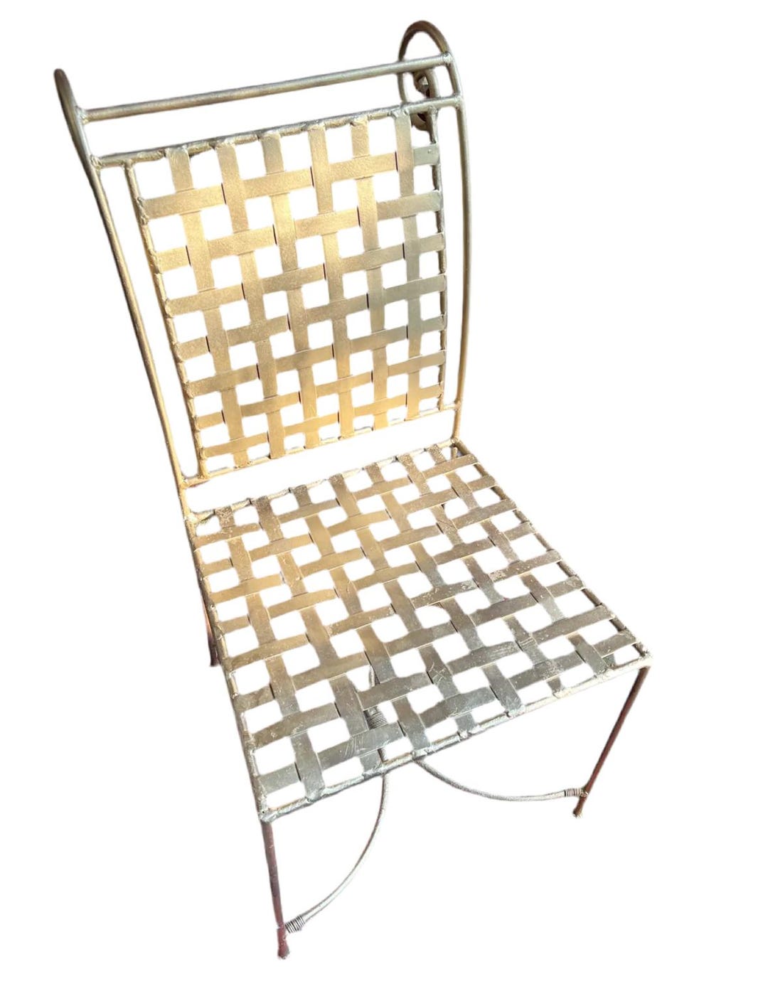Gold Painted Checker Back Chair - Etsy