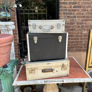 Vintage Trio of Stackable Industrial Box Suitcases - Etsy