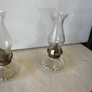 Pair of Small Glass Oil Lamps - Etsy