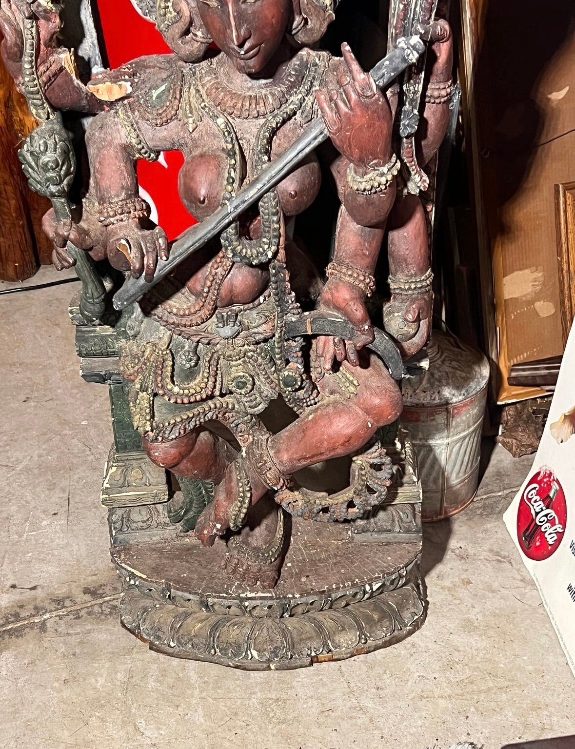 Late 19th Century Antique Solid Wood Carved Goddess Statue - Etsy