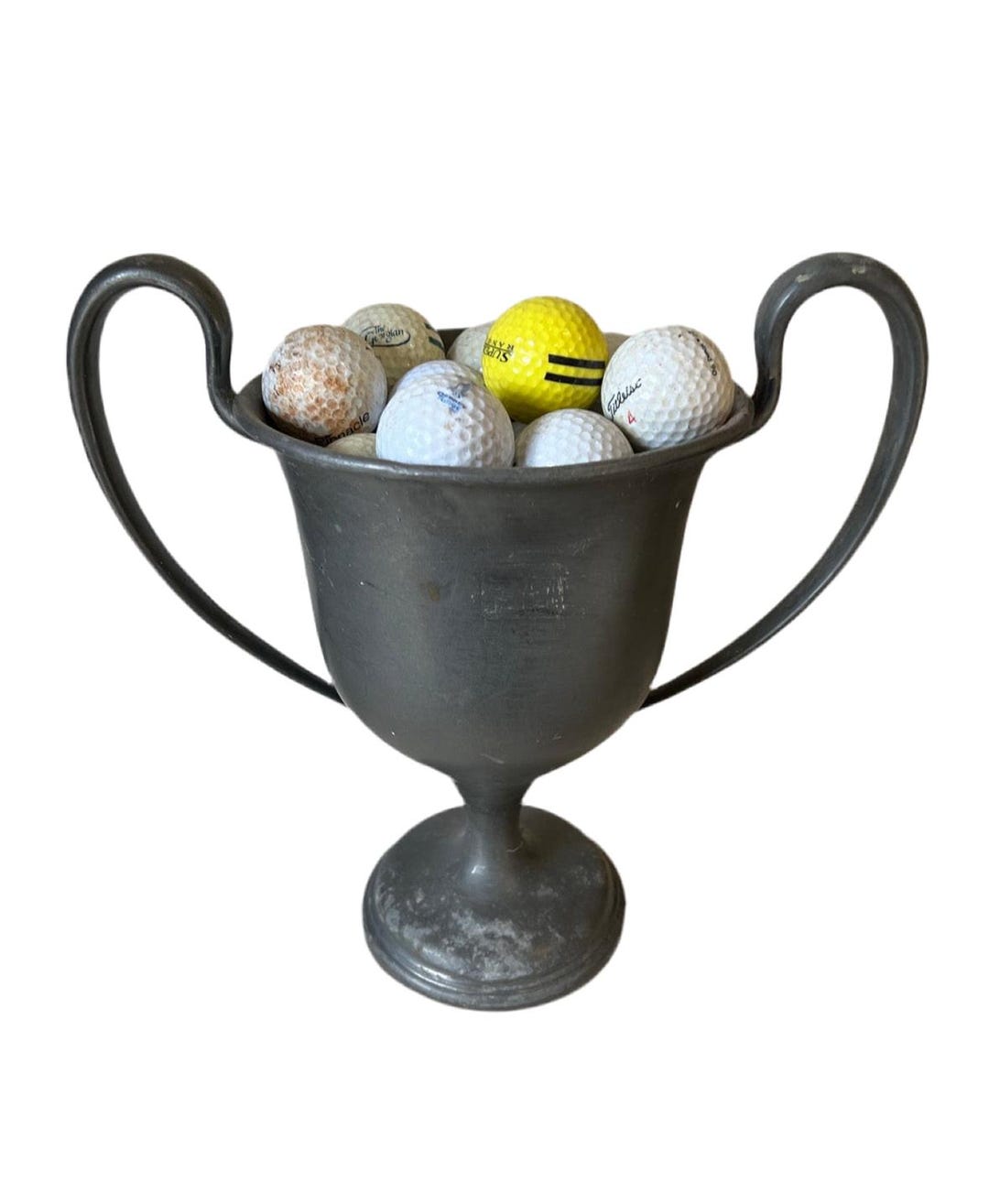 Large Silver Trophy With Golf Ball Collection - Etsy