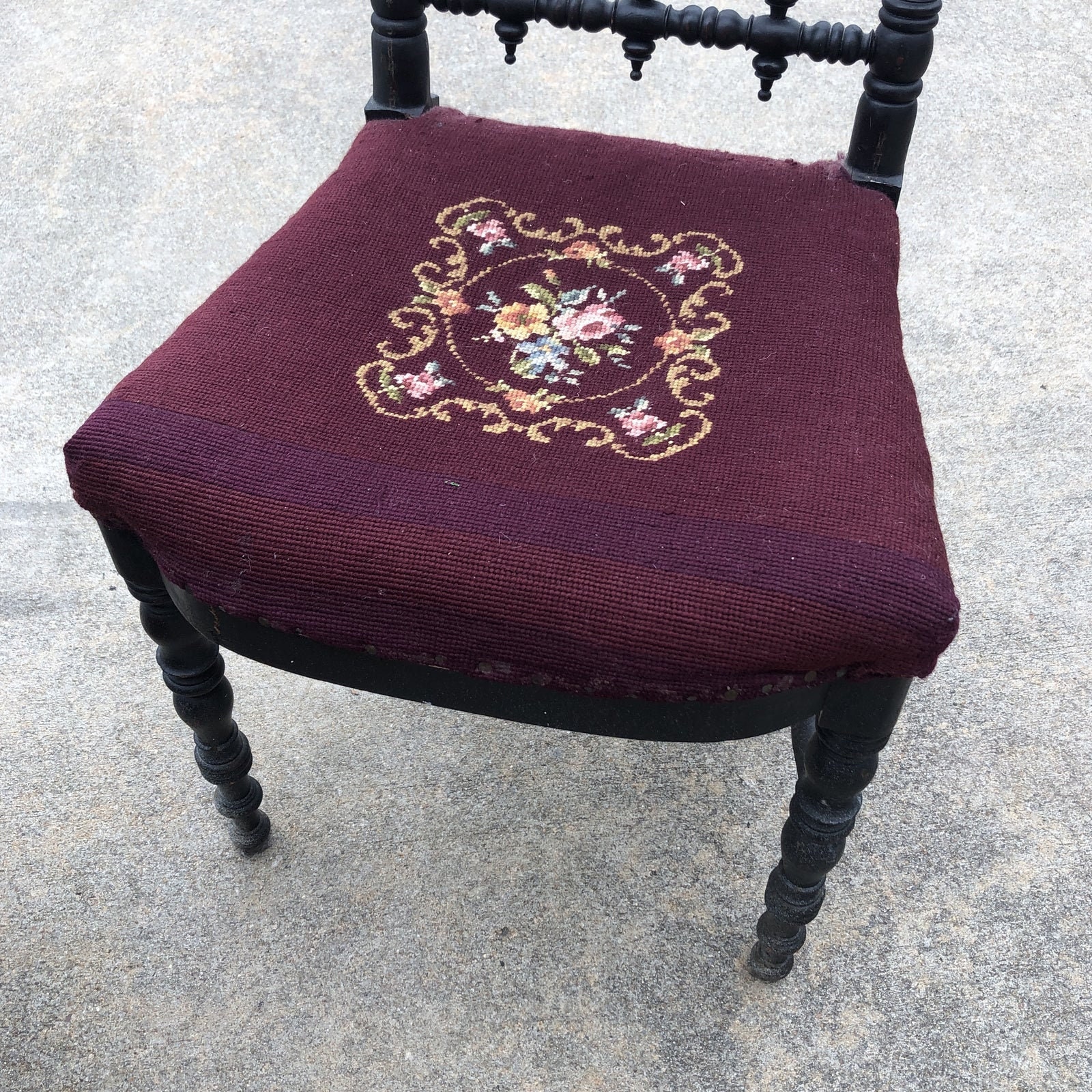 Antique Hand Embroidered Chair - Etsy