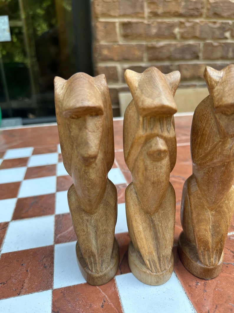 Wooden "hear No Evil, See No Evil, Speak No Evil" Monkey Trio - Etsy