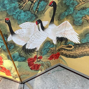 Lightweight Asian Gold Silk Screen With Painted Birds - Etsy