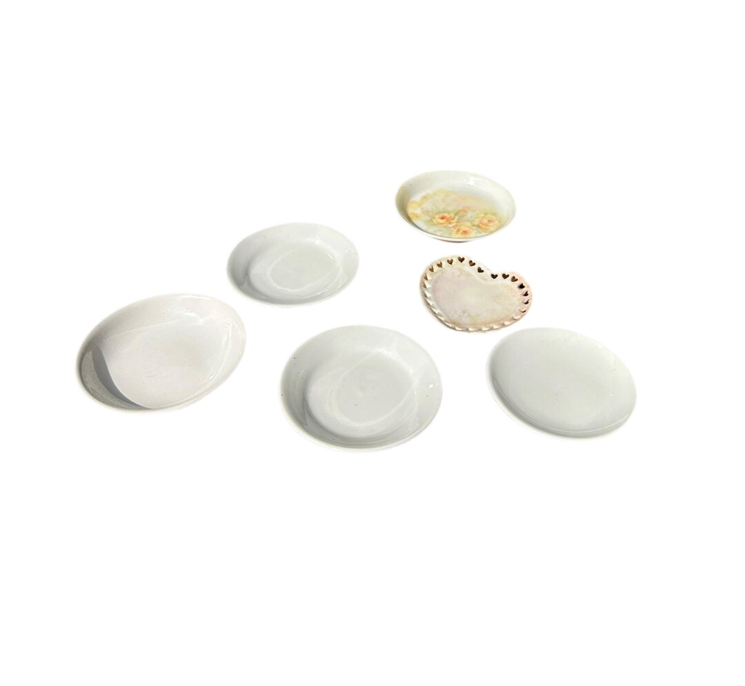 Collection of Small White Ceramic Plates - Etsy