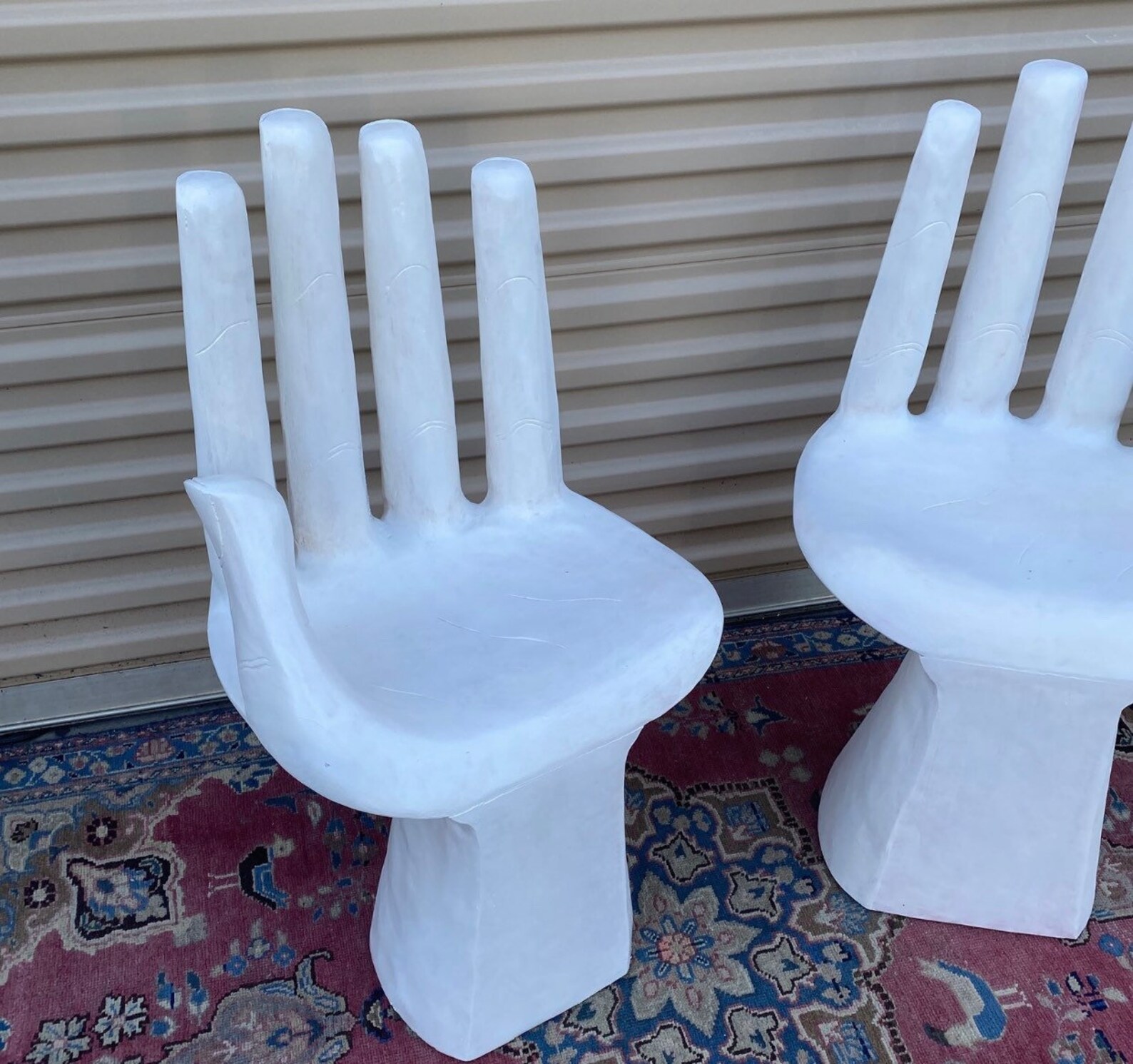 1990s White Wooden Hand Chairs a Pair FREE SHIPPING - Etsy