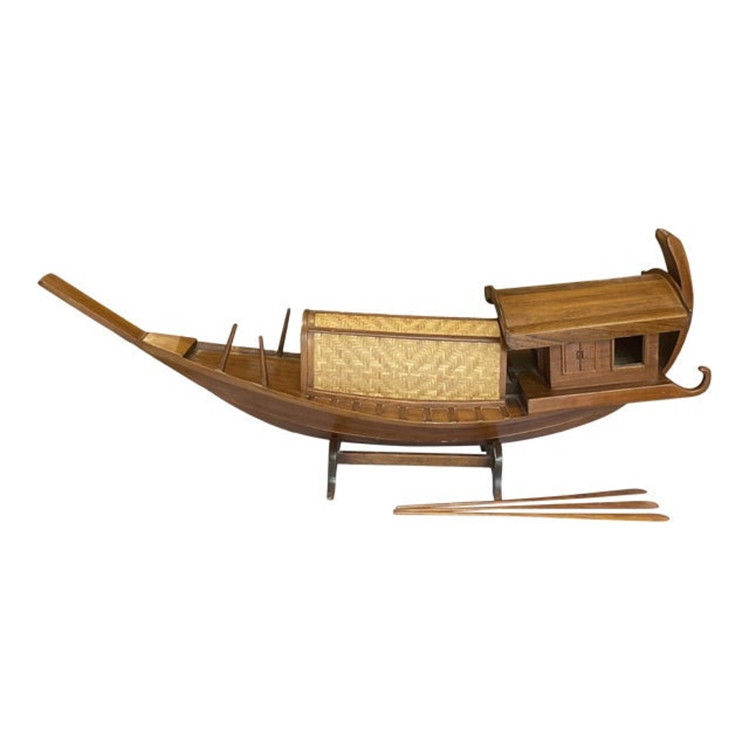 1960s Sculptural Hand Carved Wooden Boat - Etsy
