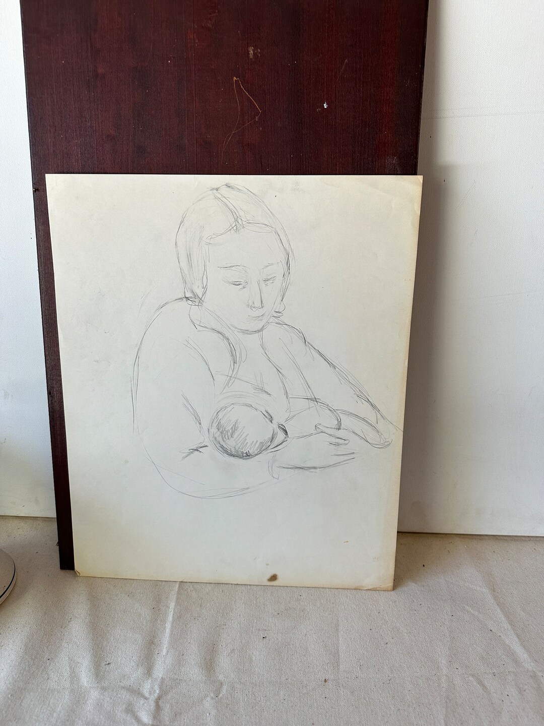 Pencil Sketch of Nursing Mother Original - Etsy