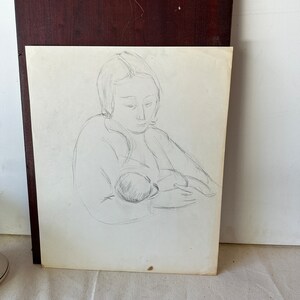 Pencil Sketch of Nursing Mother Original - Etsy