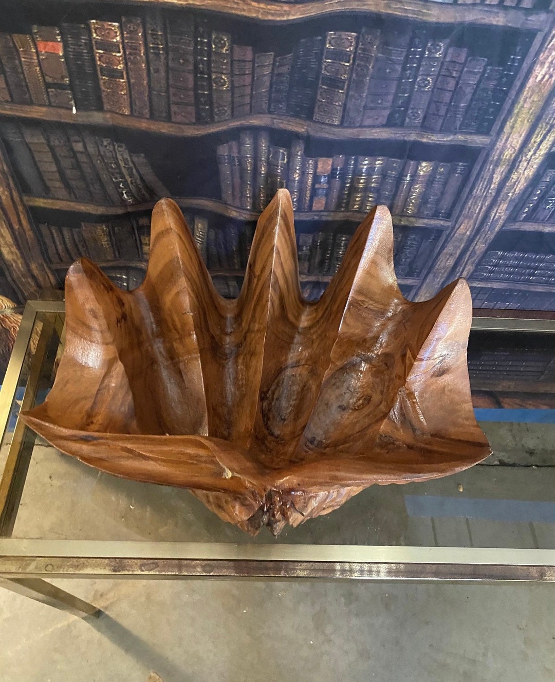 Large Wooden Shell Bowl - Etsy