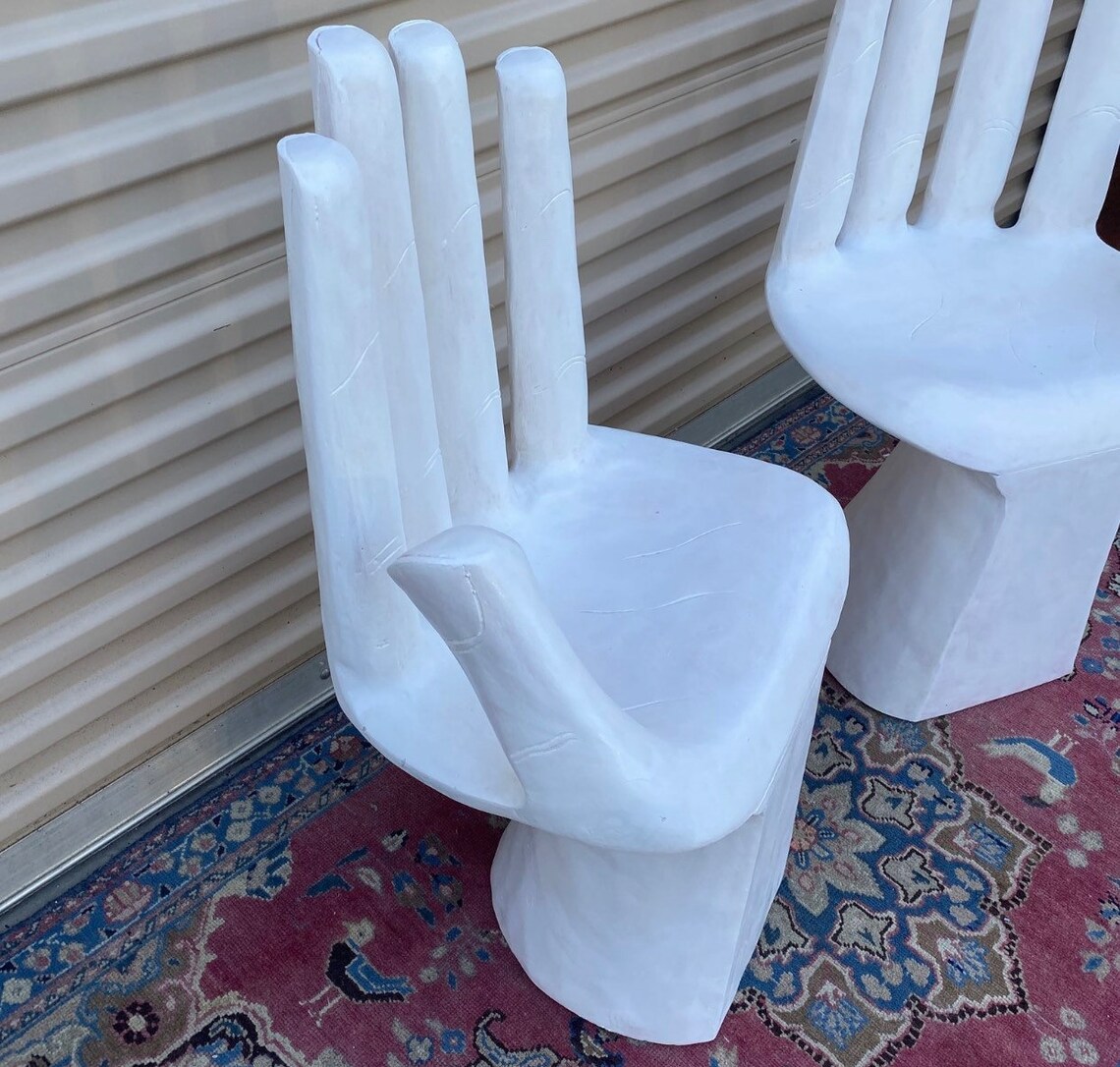 1990s White Wooden Hand Chairs a Pair FREE SHIPPING - Etsy