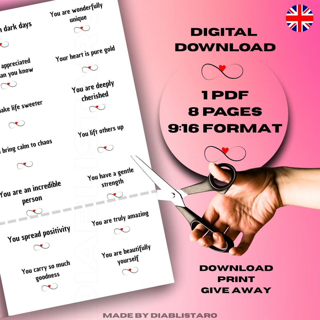 100 COMPLIMENTS PDF to Print, DIY Last-minute Gift, Ideas, Love ...