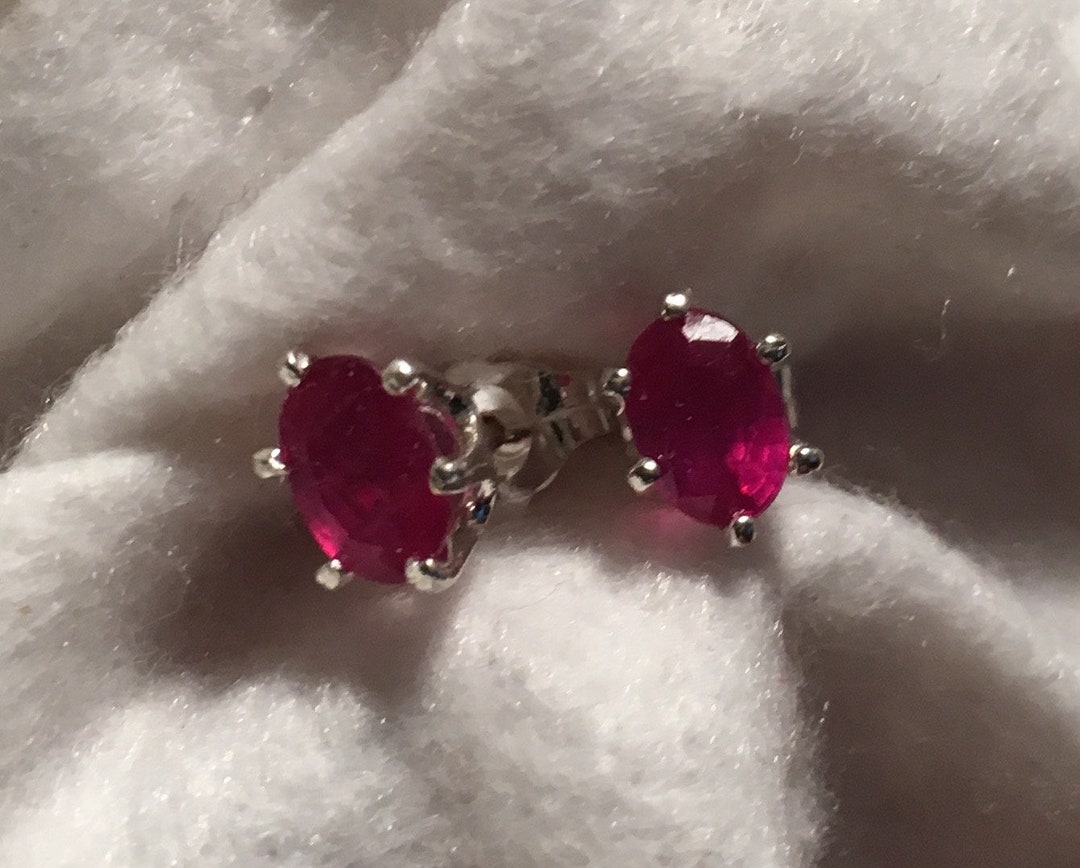 Genuine Ruby Earrings - Etsy
