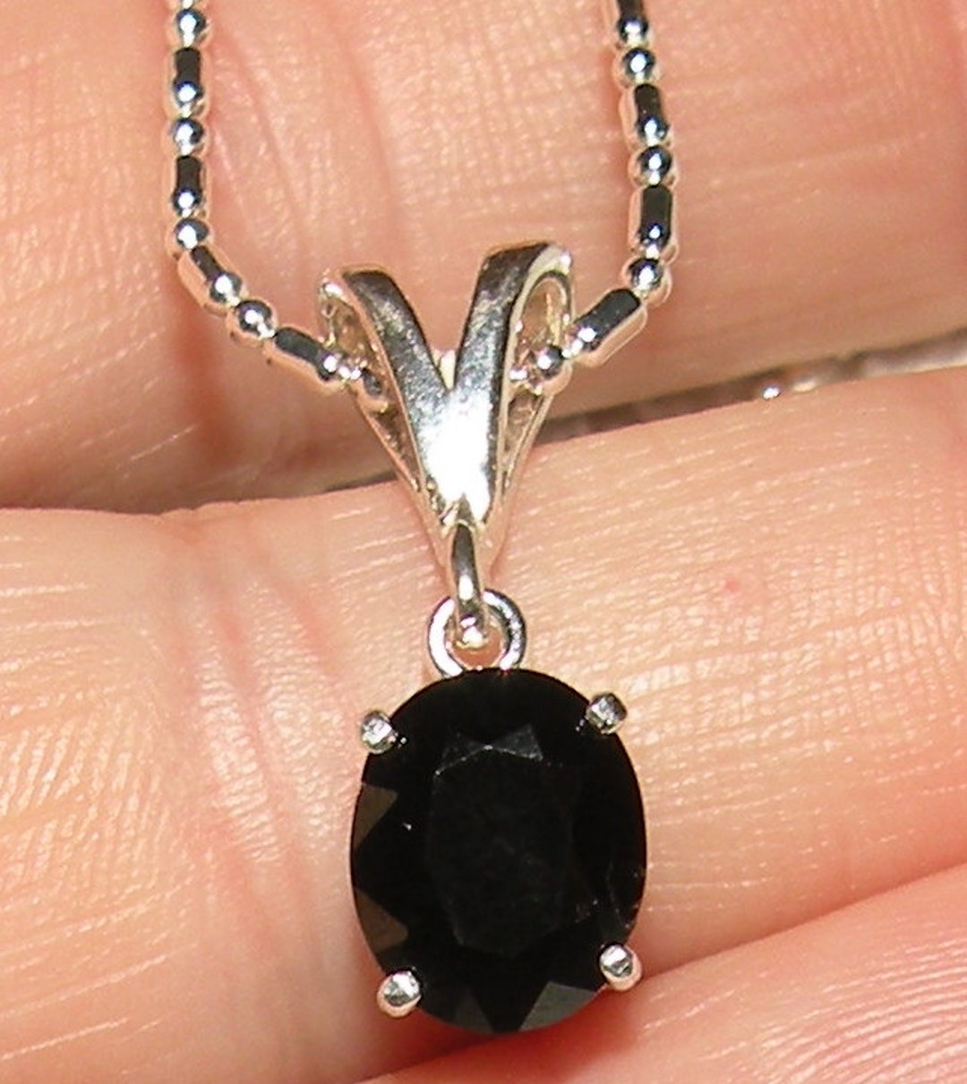 Black Spinel Pendant - Etsy