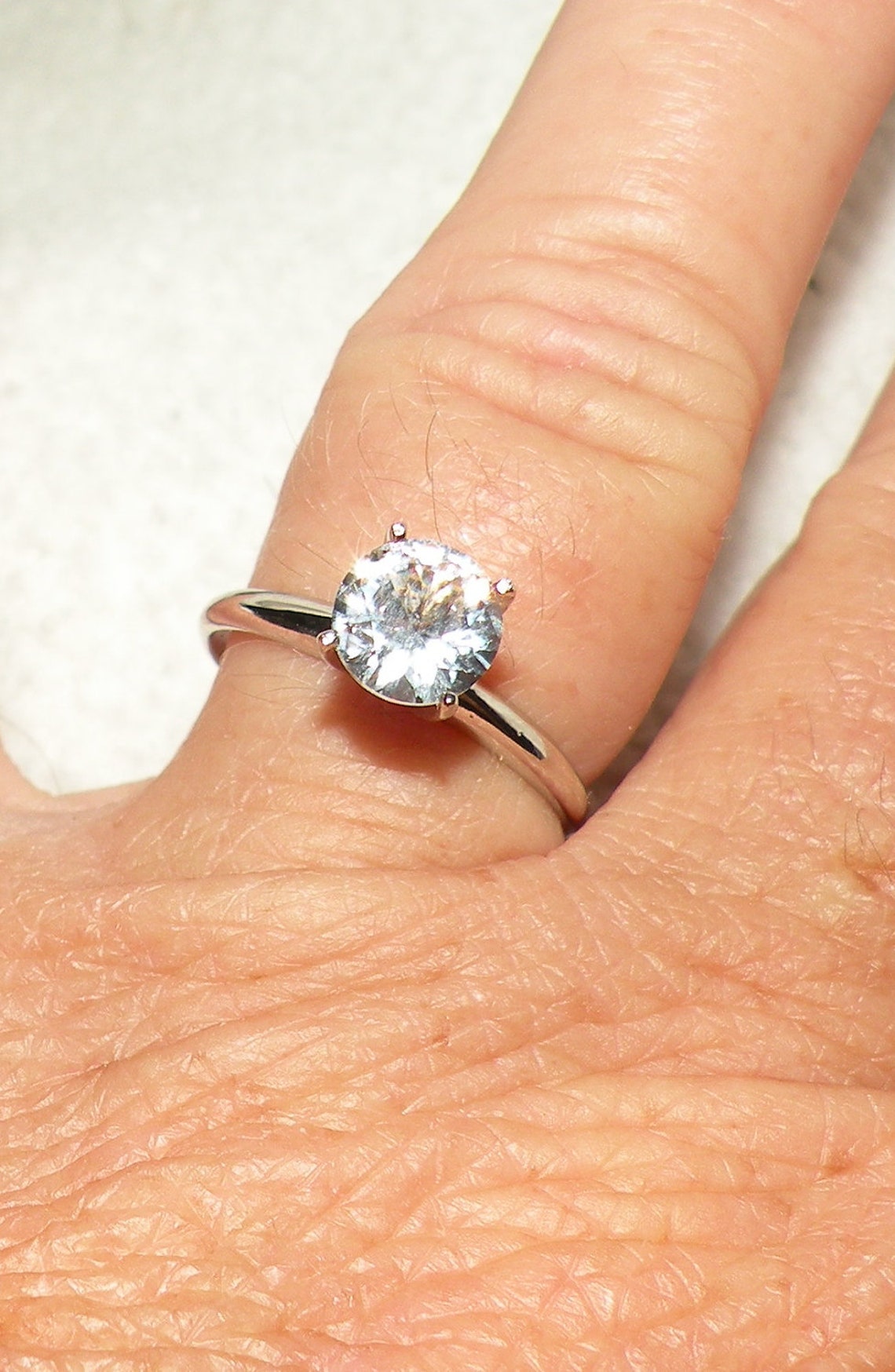 14kt White Gold White "the Jennifer" Engagement Ring - Etsy