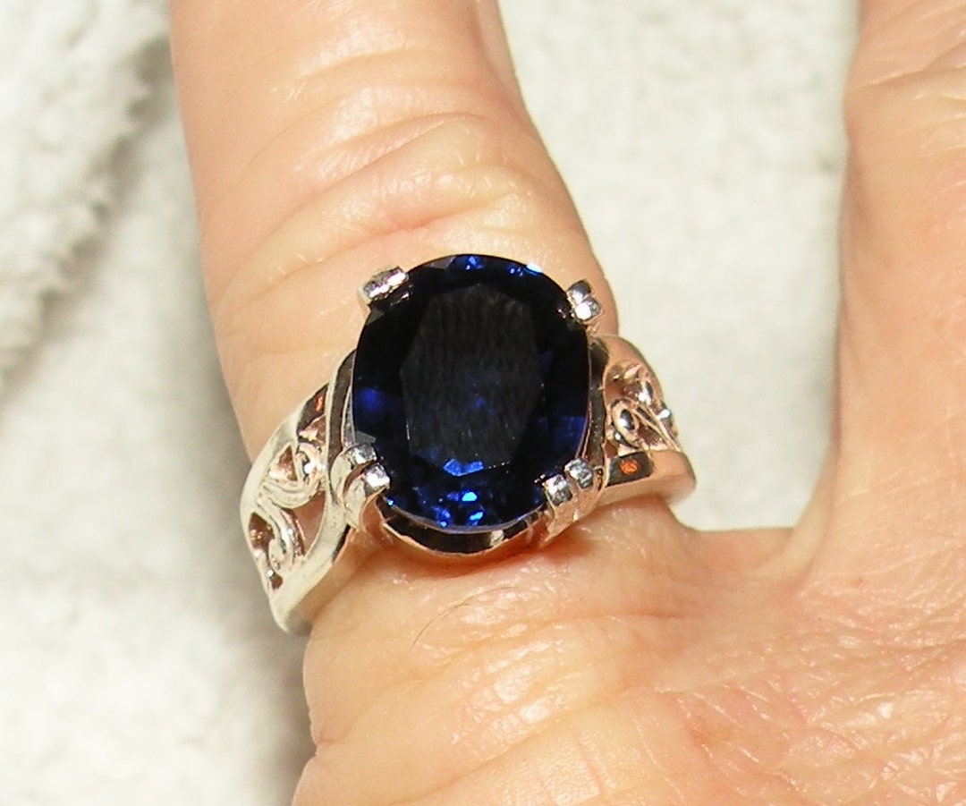 4.50ct - Blue Fancy Sapphire Ring - Etsy