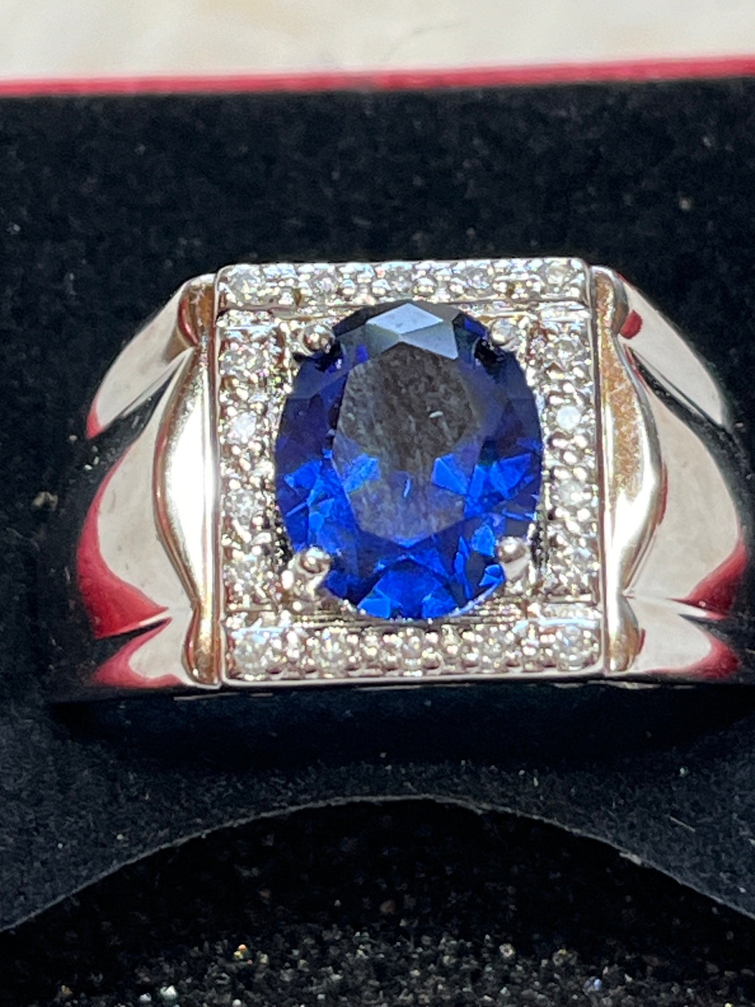 Mens Blue Sapphire Ring - Etsy