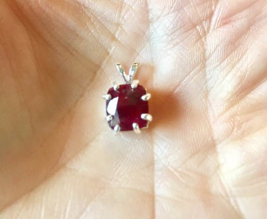 3ct Emerald Cut Genuine Pigeon Blood Ruby Pendant - Etsy