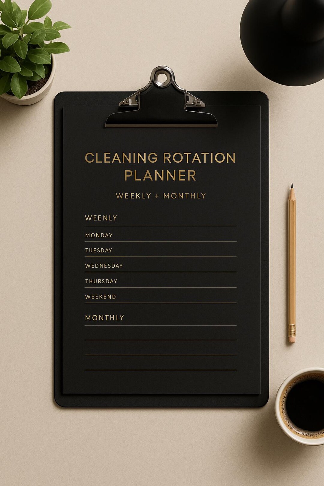 Cleaning Rotation Planner - Black Edition - Etsy