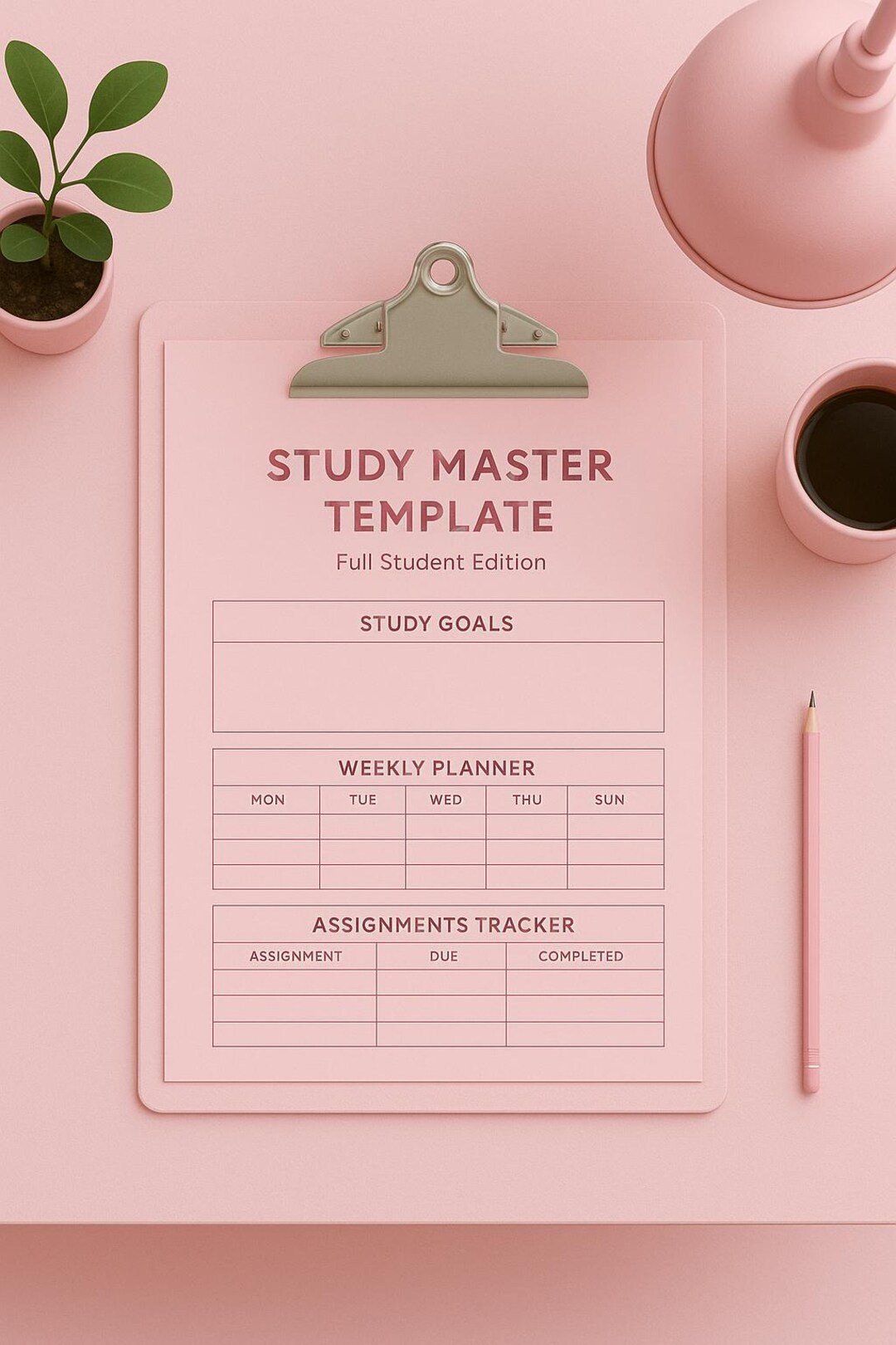Study Master Template - Pink Edition - Etsy