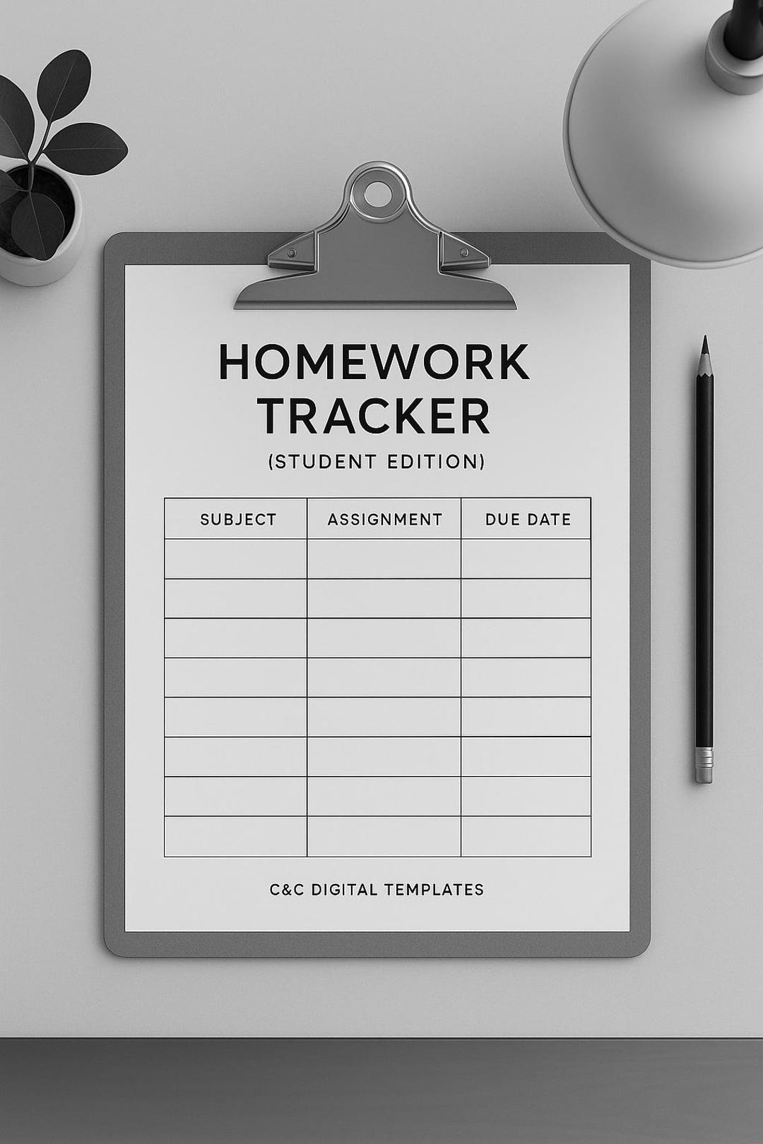 Homework Tracker – Student - Black Edition. - Etsy