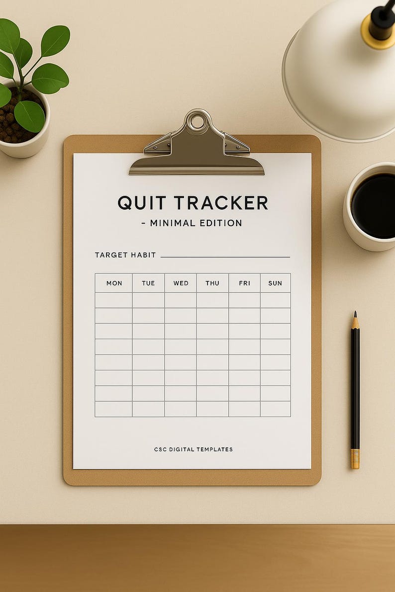 Quit Tracker – Minimal Edition - Etsy