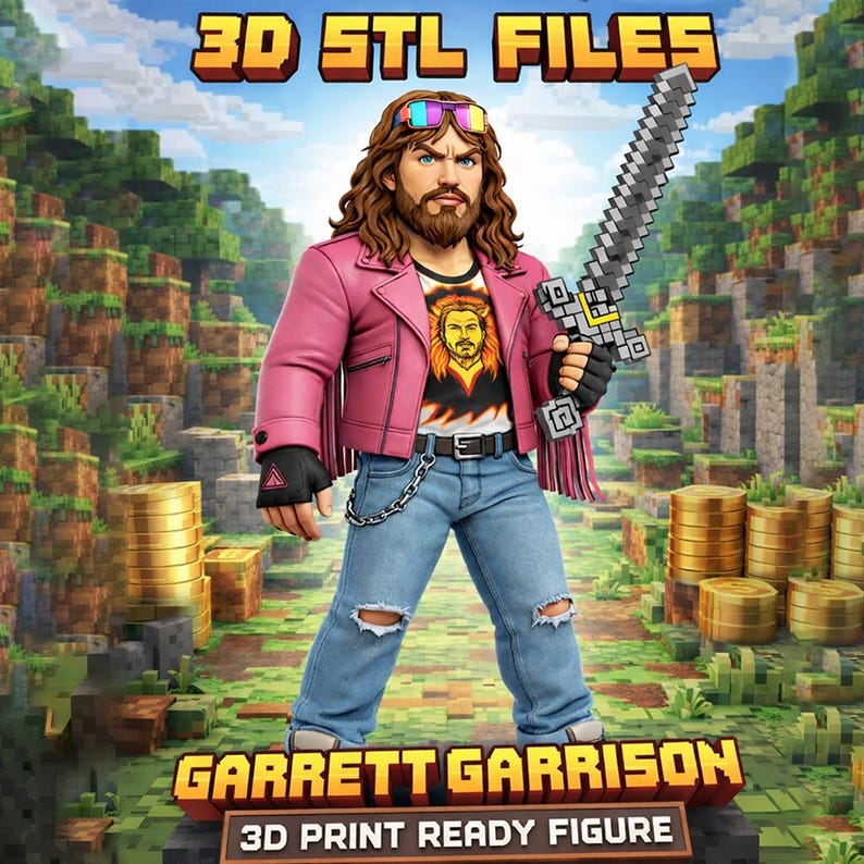 Garet Garison Inspired 3D STL File – Minecraft Style Character – 3D ...