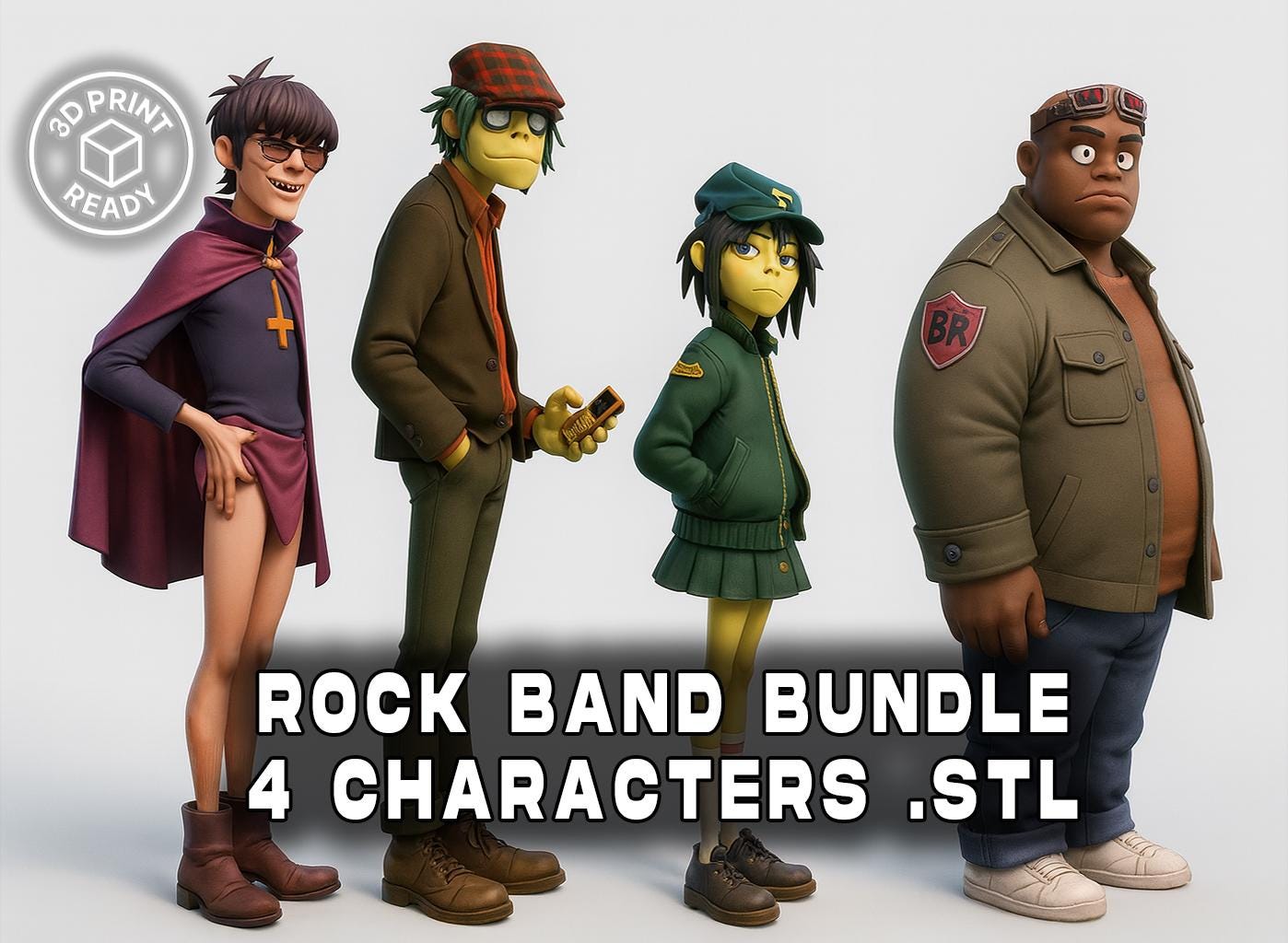 Stylized Band Character Bundle STL Set – 4 Figure Collection – High ...