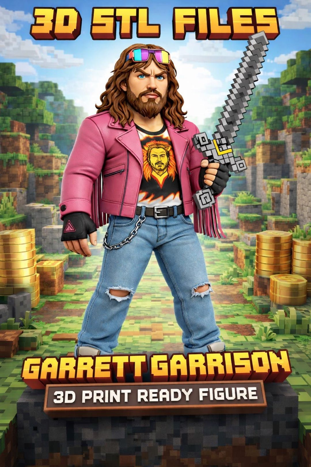 Garrett Garrison Inspired 3D STL File – Minecraft Style Character – 3D ...