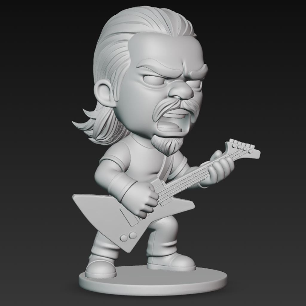3D Heavy Metal Guitarist Figurine–rock Vocalist Miniature STL File for ...