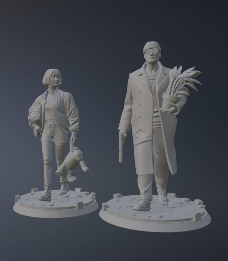 Leoon Inspired STL 3D Print File | Hitman & Girl Diorama | Movie ...
