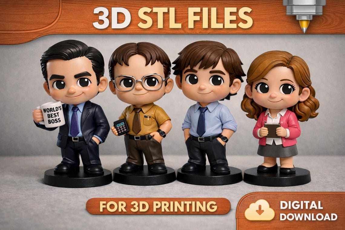 Chibi Office Boss & Team Figures STL Bundle | Desk Characters | 3D ...