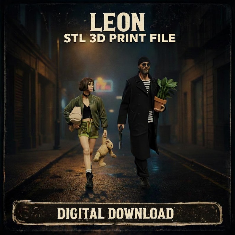 Leoon Inspired STL 3D Print File | Hitman & Girl Diorama | Movie ...
