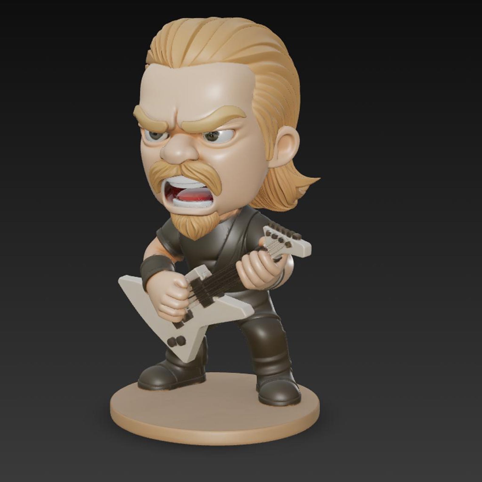 3D Heavy Metal Guitarist Figurine–rock Vocalist Miniature STL File for ...