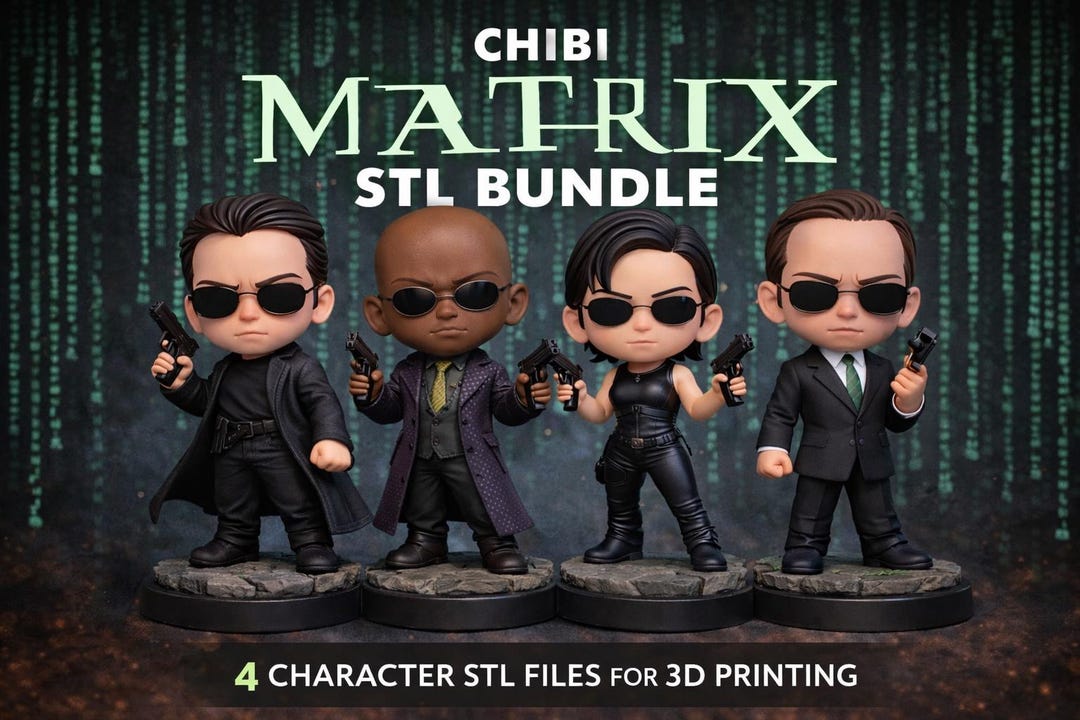 Movie Inspired Chibi STL Bundle – 4 Character STL Files for 3D Printing ...