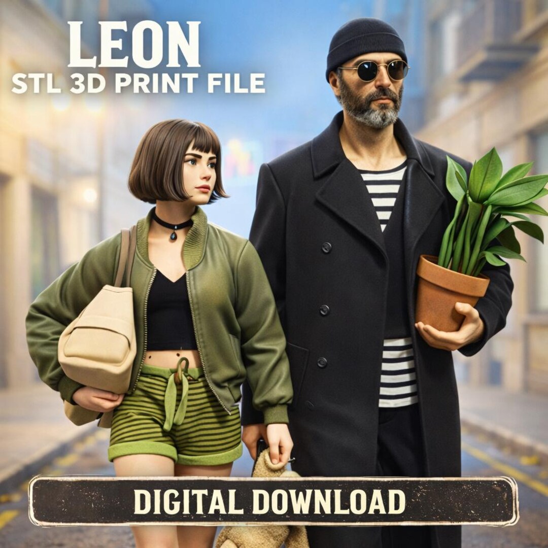 Leoon Inspired STL 3D Print File | Hitman & Girl Diorama | Movie ...