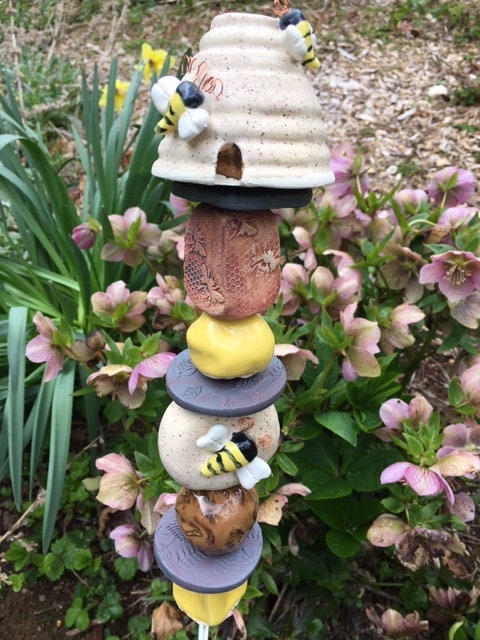 Honey Bee Garden Totem | Etsy