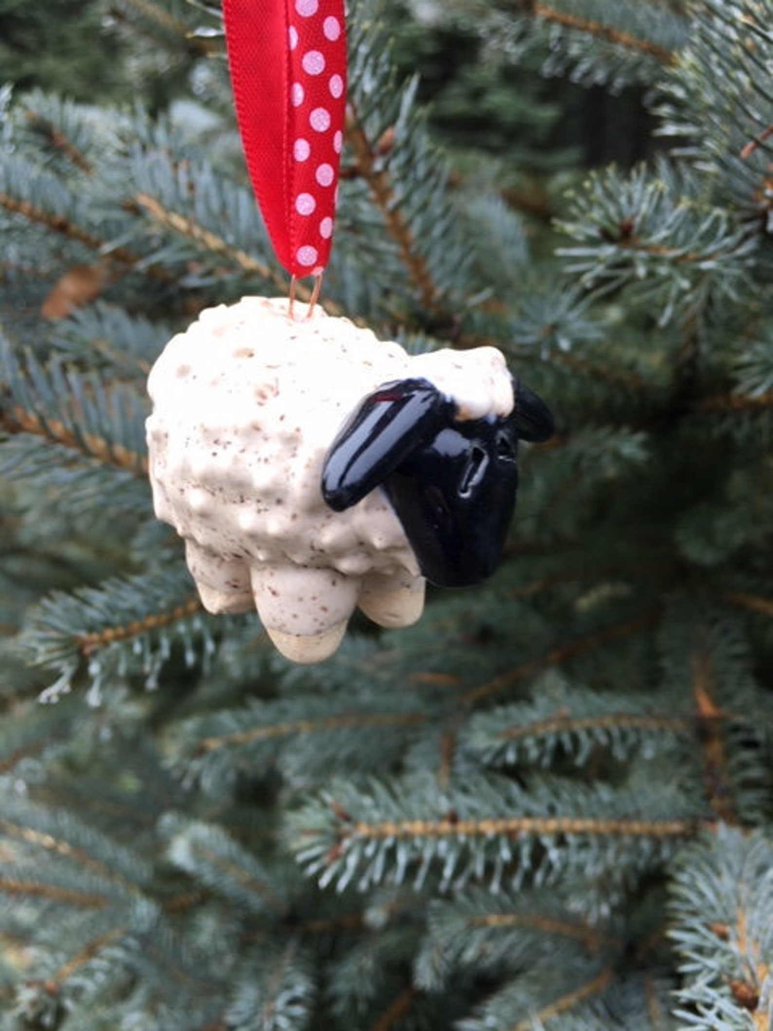 Sheep Ornament Christmas Ornament Ceramic Sheep Ornaments | Etsy