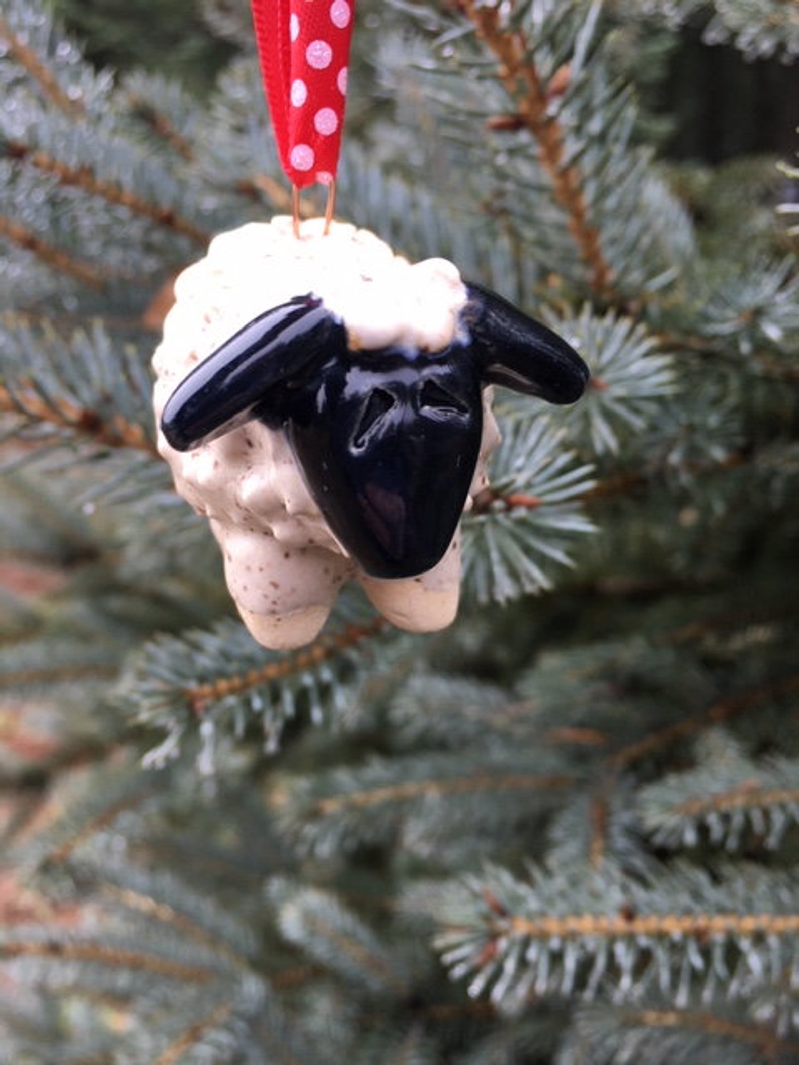 Sheep Ornament Christmas Ornament Ceramic Sheep Ornaments | Etsy