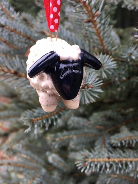 Sheep Ornament Christmas Ornament Ceramic Sheep Ornaments | Etsy