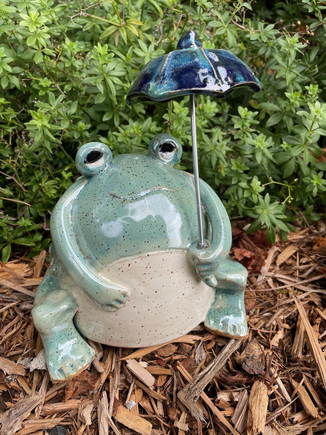 Fatty Frog on a Rainy Day, Frog Garden Sculpture - Etsy
