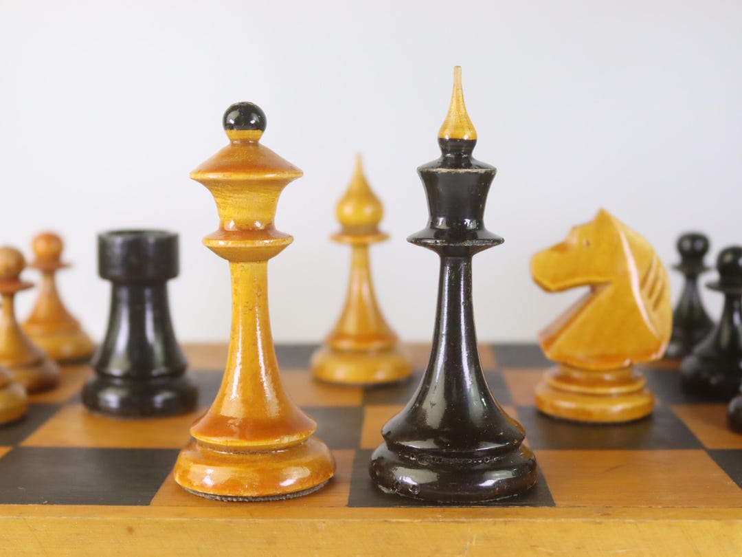 1963 Rare Elegant Vintage Soviet Wooden Chess Set – Handcrafted USSR ...