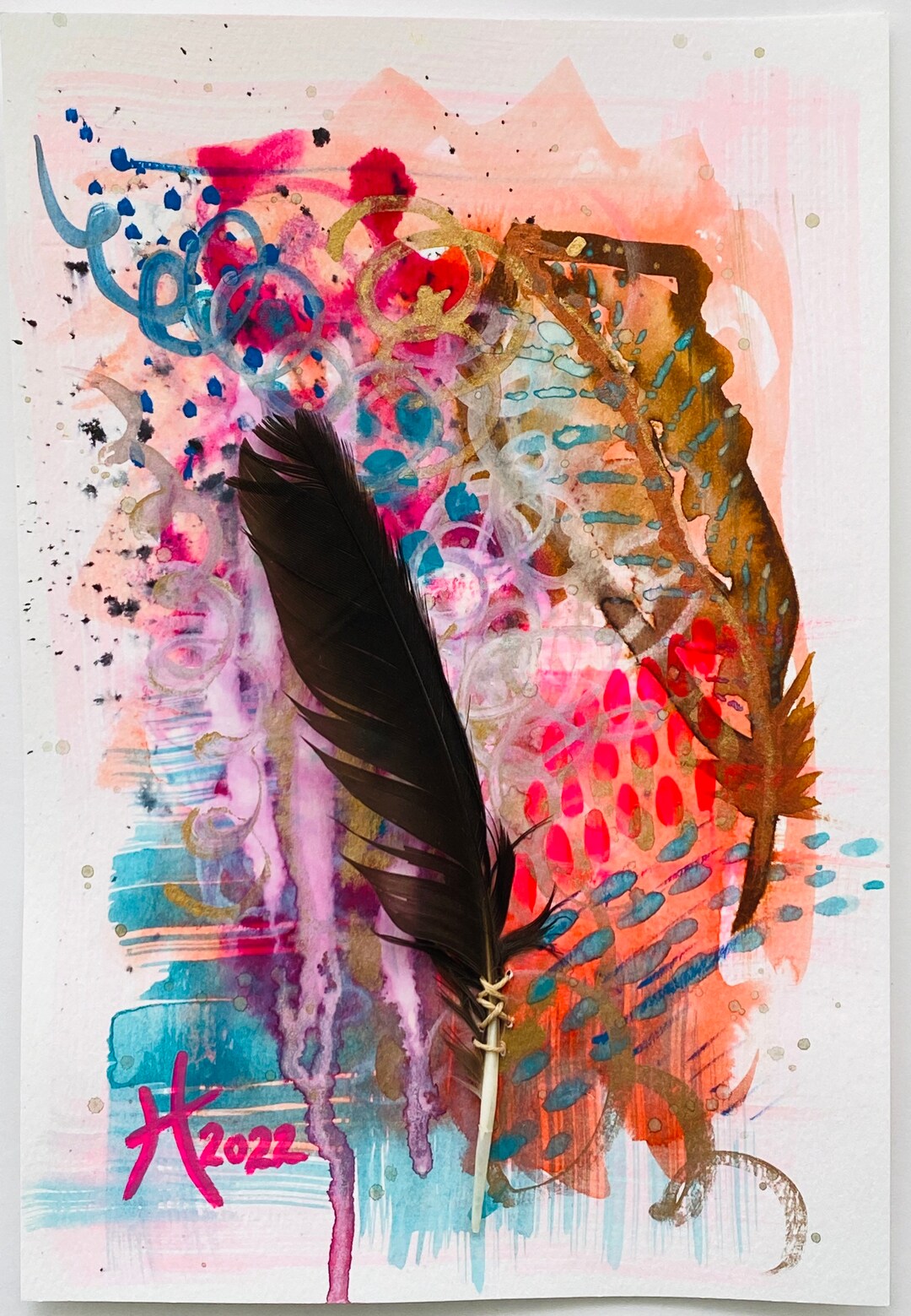 Flocking Together - Original Wall Art Handmade Mixed Media Artwork by ...